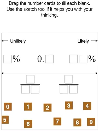 SOLVED: Drag the number cards t0 fill each blank: Use the sketch tool ...
