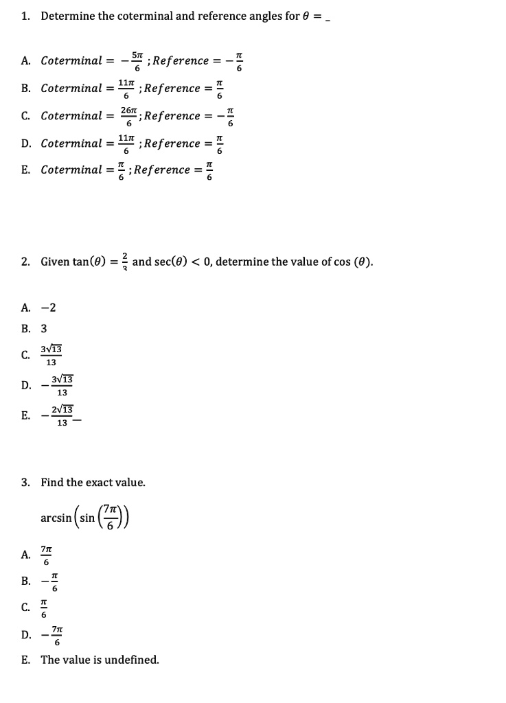 determine the coterminal and reference angles for 0 coterminal ...