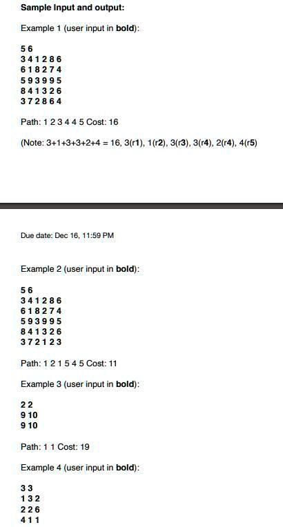 Solved C Shortest Path Problem Input The Input Consists Of A Sequence Of Matrix