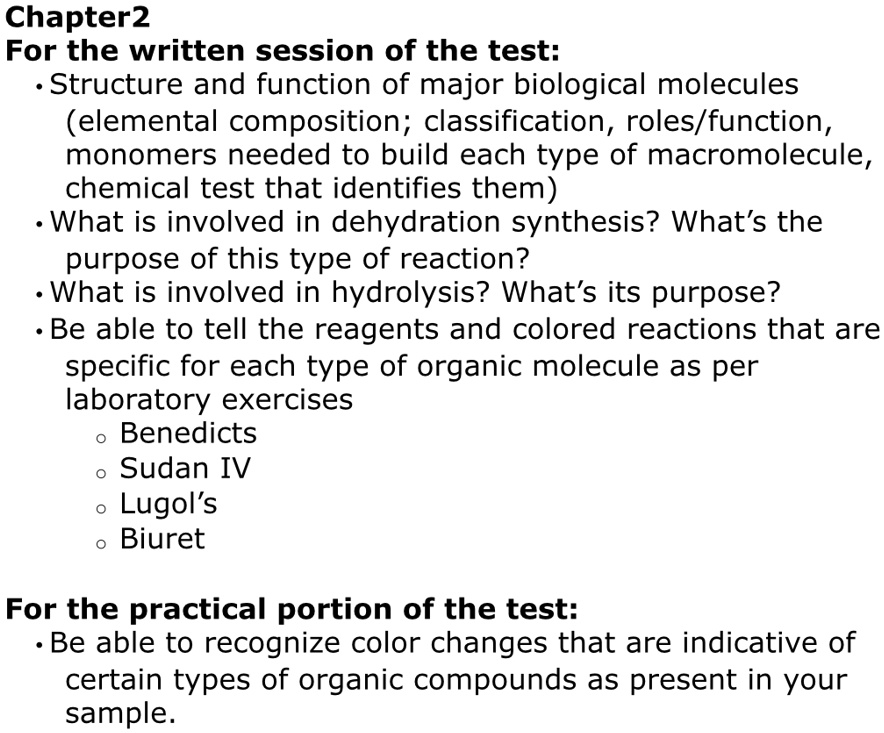 chapter2 for the written session of the test structure and function of ...