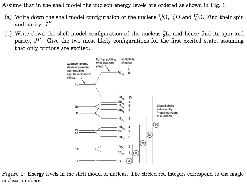 SOLVED: Assume that in the shell model, the nucleon energy levels are ...
