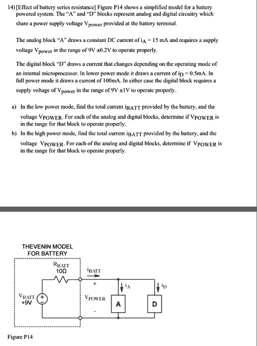 14) [Effect of battery series resistance] Figure P14 shows a simplified ...