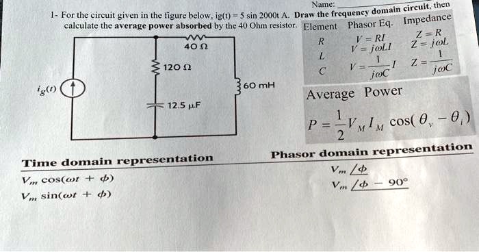SOLVED: Ranic circuit. Then, for the circuit given in the figure below, draw the frequency ...
