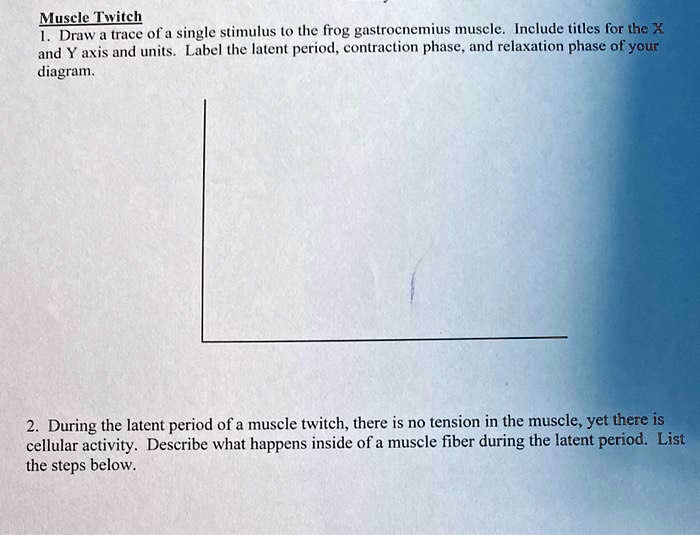 SOLVED: Muscle Twitch 1. Draw a trace of a single stimulus to the frog ...