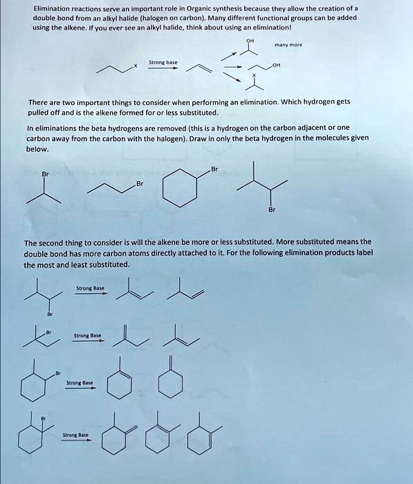 SOLVED: help Elimination reactions serve an important role in Organic ...