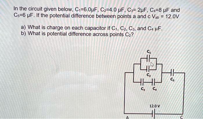 SOLVED: In the circuit given below, C1 = 6.0 uF, C2 = 4.0 uF, C3 = 2 uF, C4 = 8 uF, and Cs = 6 ...