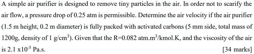 SOLVED: A simple air purifier is designed to remove tiny particles in ...