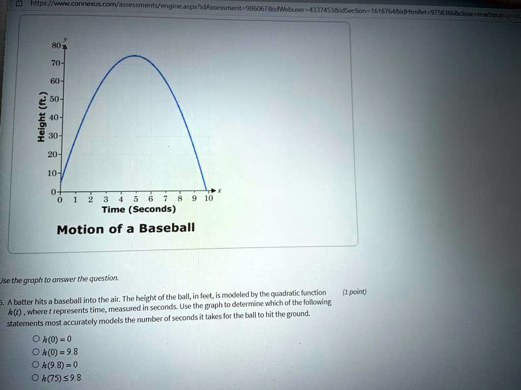 SOLVED: "A batter hits a baseball into the air. the height of the ball ...