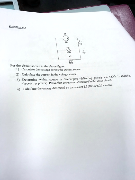 SOLVED: Calculate the voltage across the current source. Calculate the current in the voltage ...