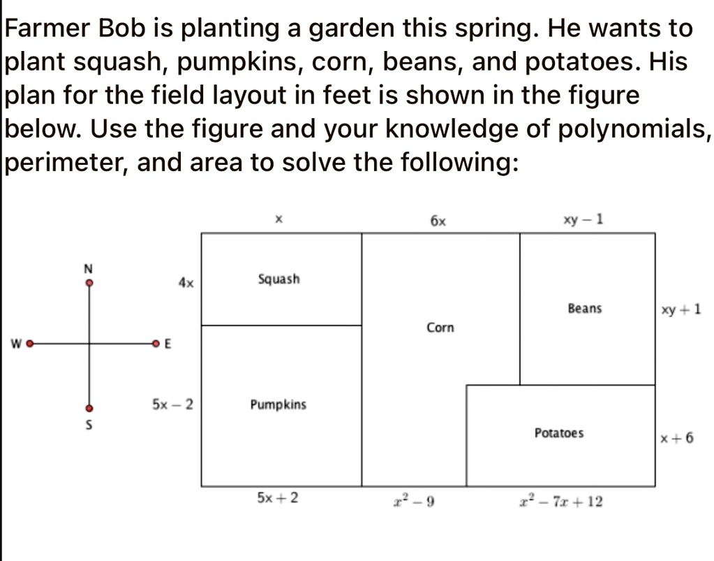 Farmer Bob is planting a garden this spring. He wants to...
