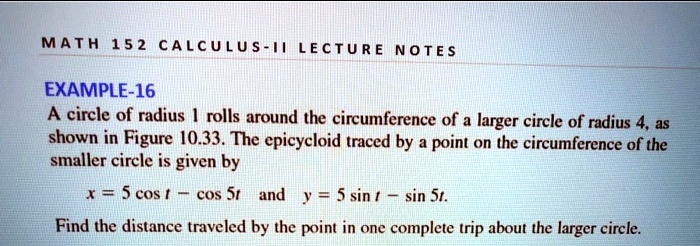 math 1 5 2 calculus lectur e note example 16 a circle of radius rolls ...
