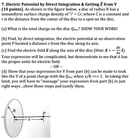 SOLVED: Electric Potential by Direct Integration Getting E from V (10 ...