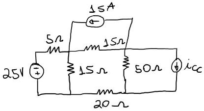 SOLVED: The current source icc in the figure below has been adjusted so ...