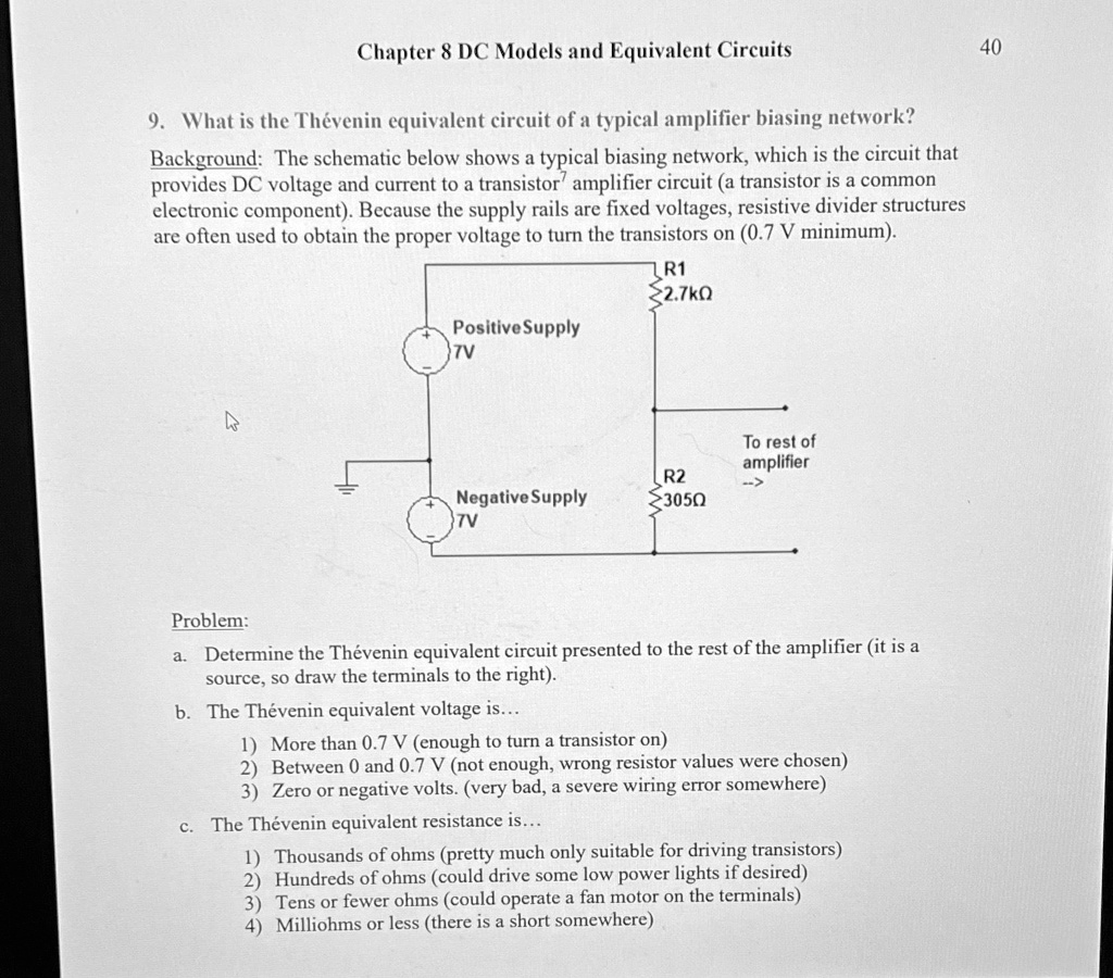 chapter 8 dc models and equivalent circuits 40 9 what is the thevenin equivalent circuit of a ...