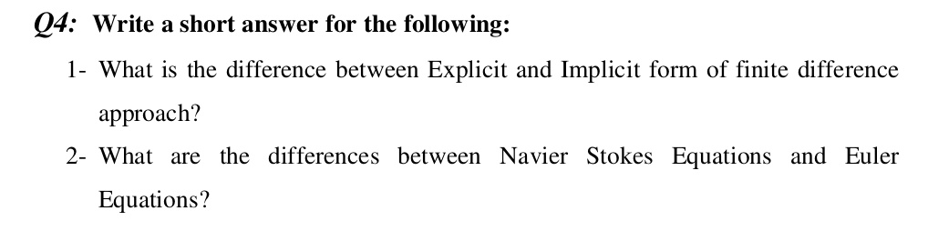SOLVED: O4: Write a short answer for the following: 1- What is the ...