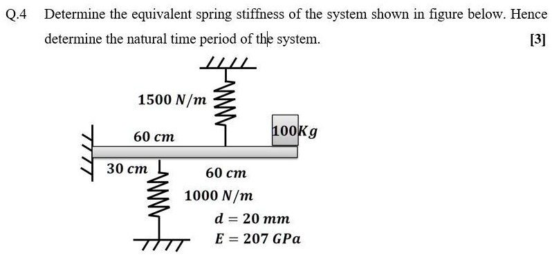 q4 determine the equivalent spring stiffness of the system shown in ... q4 determine the equivalent spring stiffness of the system shown in ...