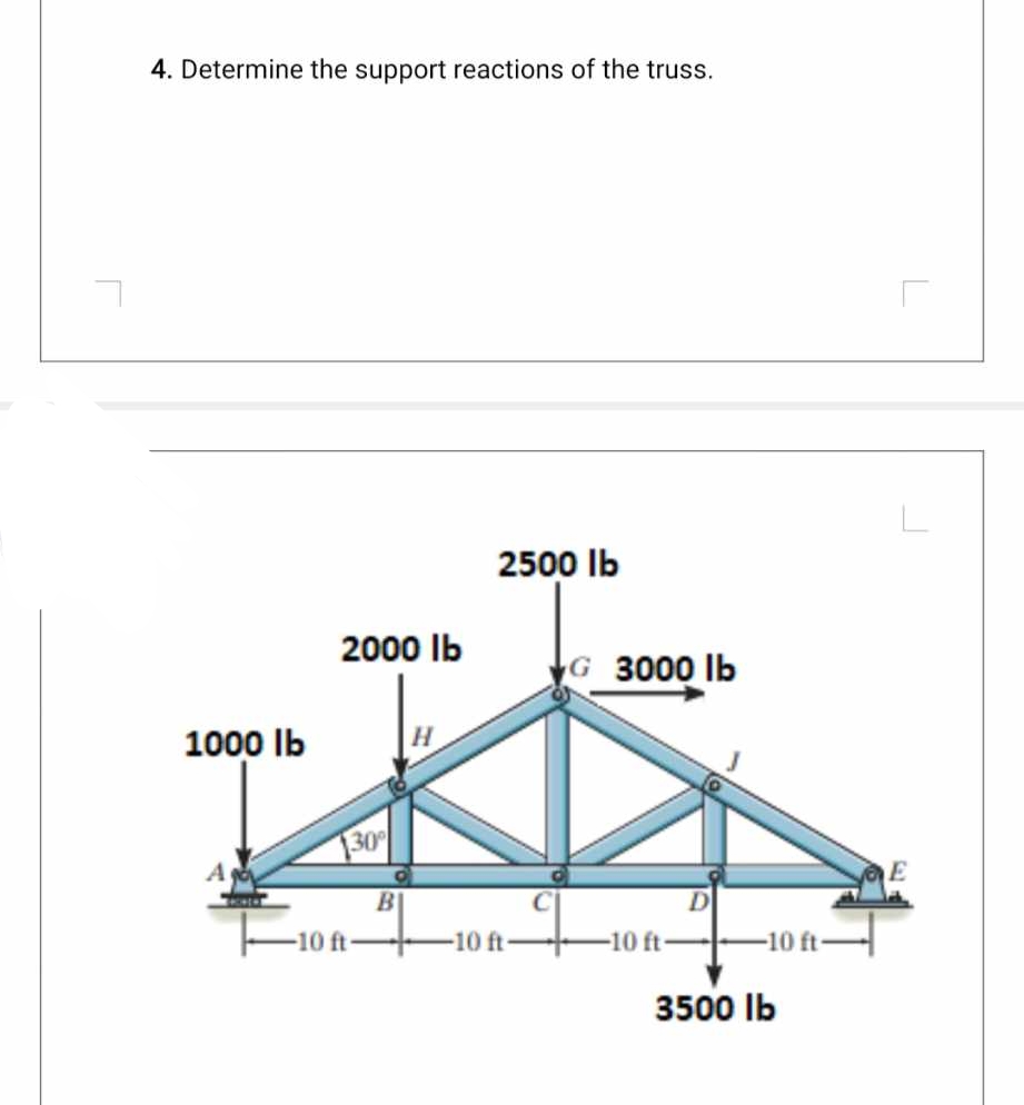 SOLVED: 4. Determine the support reactions of the truss.