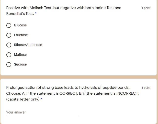 positive with molisch test but negative with both lodine test and ...