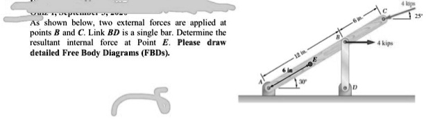 SOLVED: As shown below, two external forces are applied at points B and ...