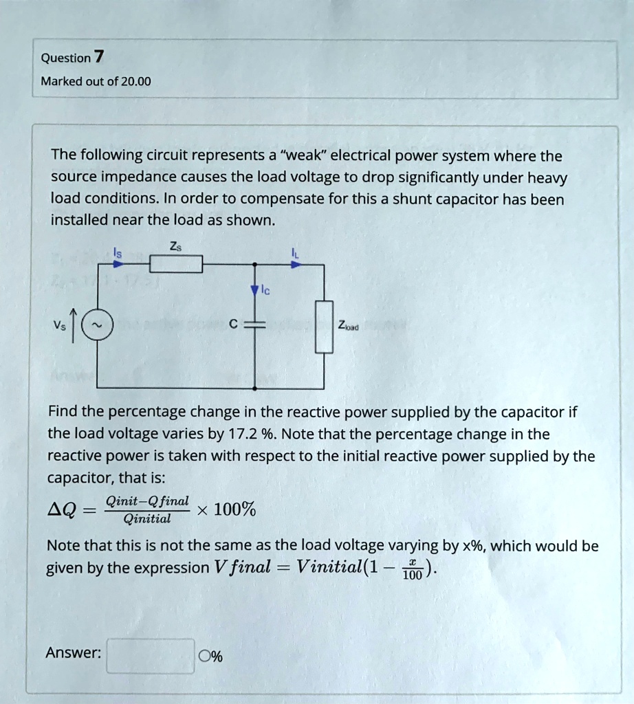 question 7 marked out of 2000 the following circuit represents a weak ...
