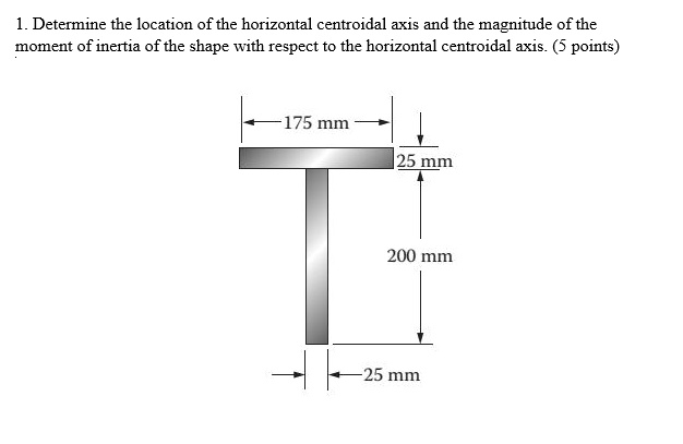 SOLVED: Determine the location of the horizontal centroidal axis and ...