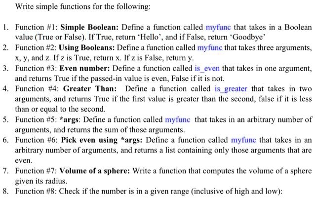Solved Using Python Write Simple Functions For The Following Lfunction Lsimple Boolean
