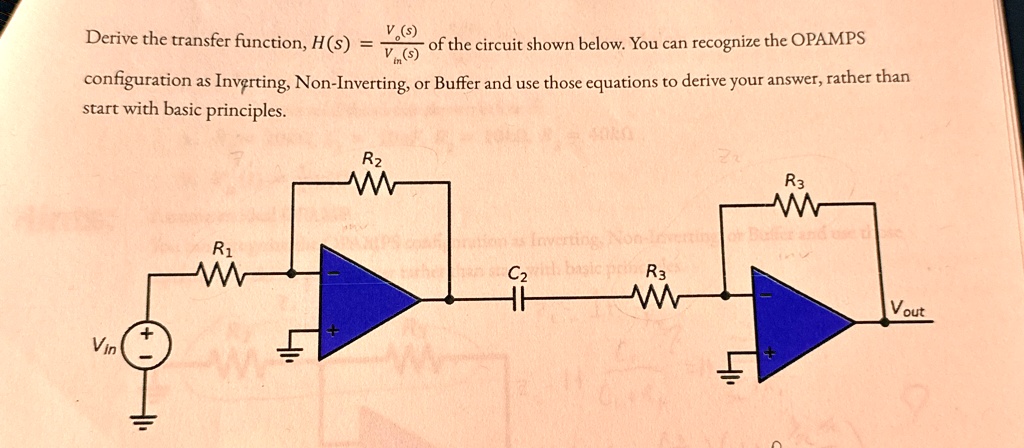 [GET ANSWER] derive the transfer function hs fracvosvins of the circuit ...