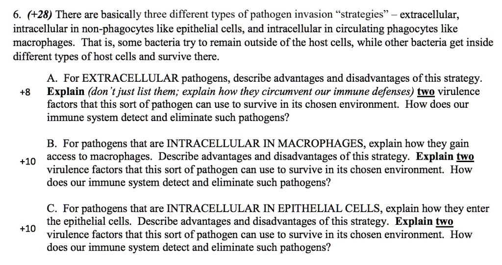 SOLVED: 6. (+28) There are basically three different types of pathogen ...