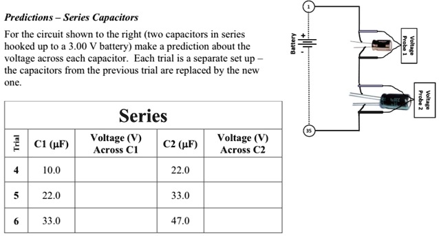 predictions series capacitors for the circuit shown t0 the right two capacitors in series hooked ...
