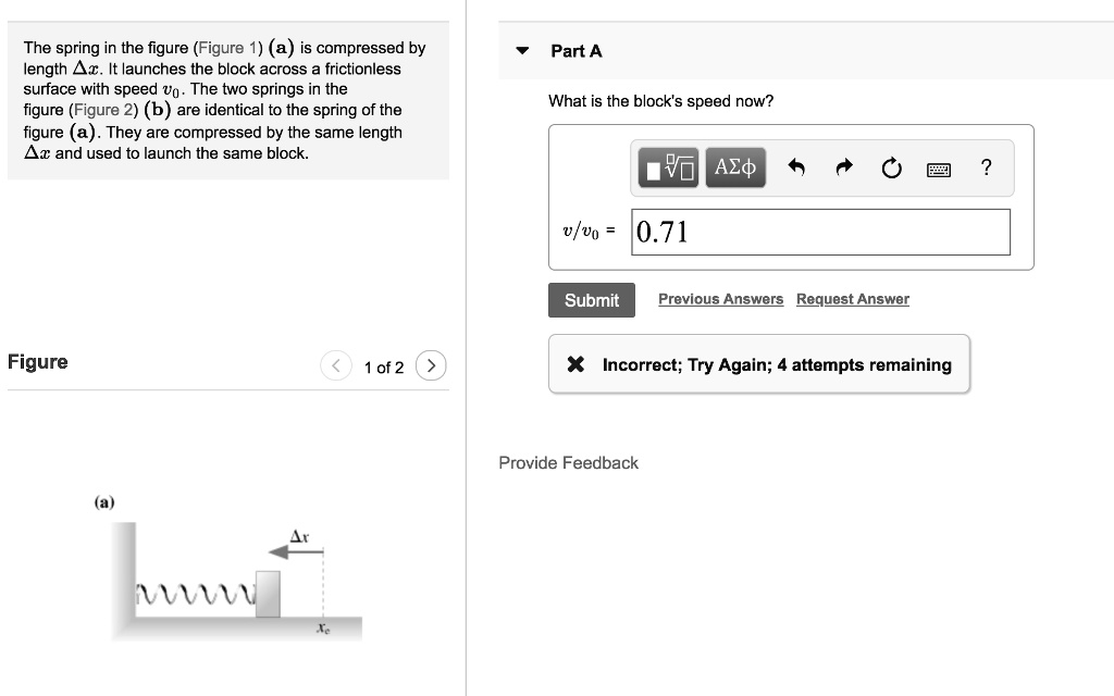 The spring in the figure (Figure 1) (a) is compressed by length Δ x. It ...