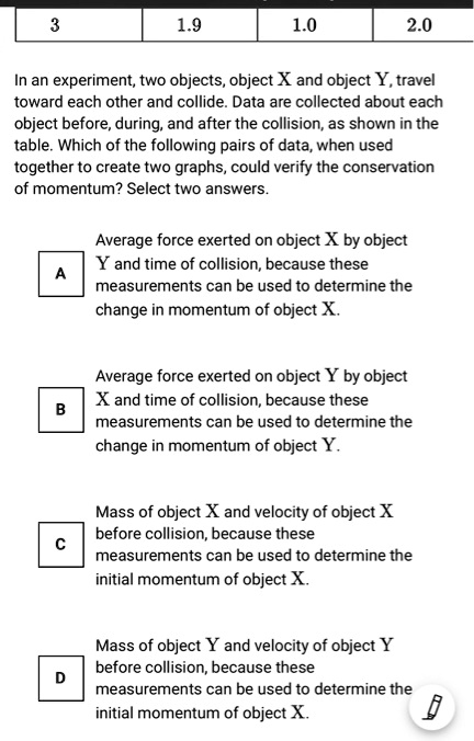 Solved 19 10 20 In An Experiment Two Objects Object X And Object Y Travel Toward Each