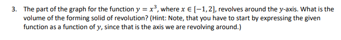 3. The part of the graph for the function y=x^3, where x ∈[-1,2 ...