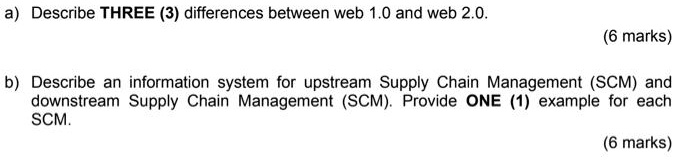 SOLVED: a) Describe THREE (3) differences between web 1.0 and web 2.0 ... SOLVED: a) Describe THREE (3) differences between web 1.0 and web 2.0 ...