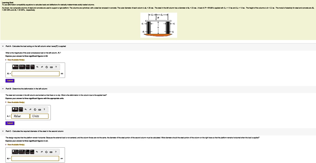 learning goal to use deformation compatibility equations to calculate ...