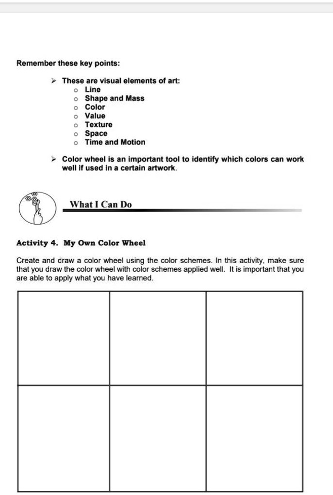 activity 4 my own color wheel create and draw a color wheel using the ...