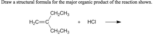 SOLVED: Draw a structural formula for the major organic product of the ...