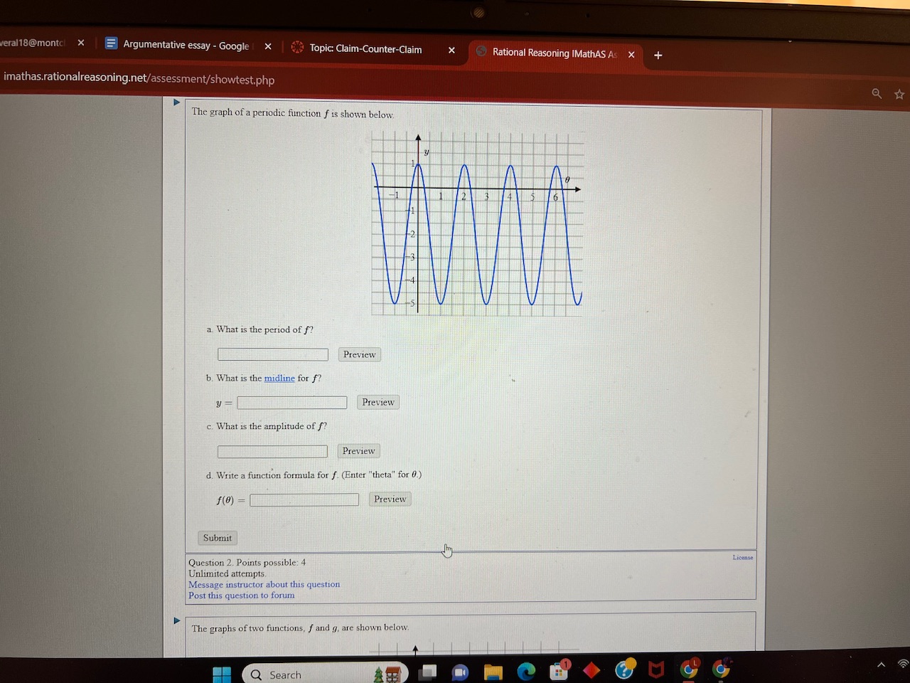 SOLVED: The graph of a periodic function f is shown below: a. What is the period of f ? Preview ...