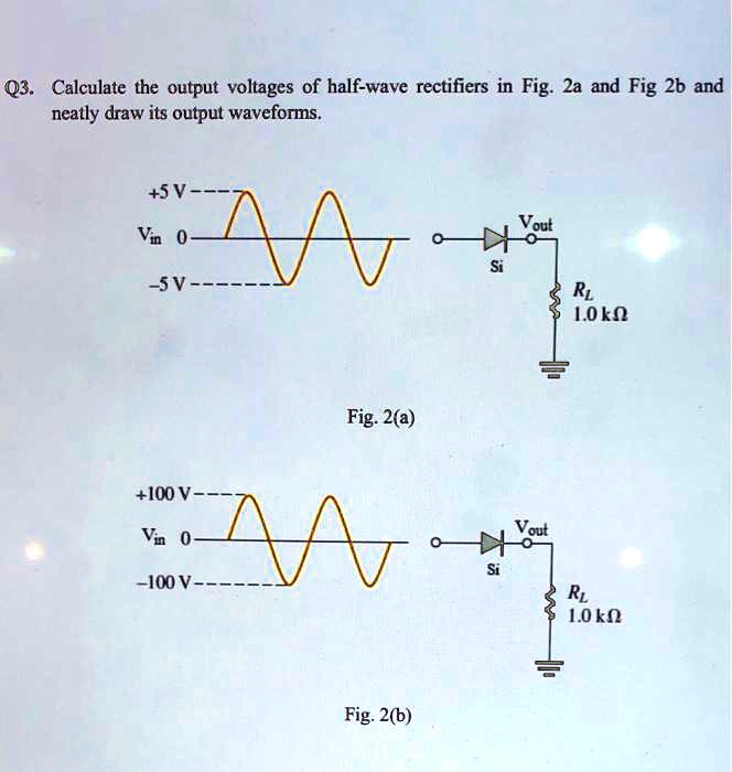 SOLVED: Q3. Calculate the output voltages of half-wave rectifiers in ... SOLVED: Q3. Calculate the output voltages of half-wave rectifiers in ...