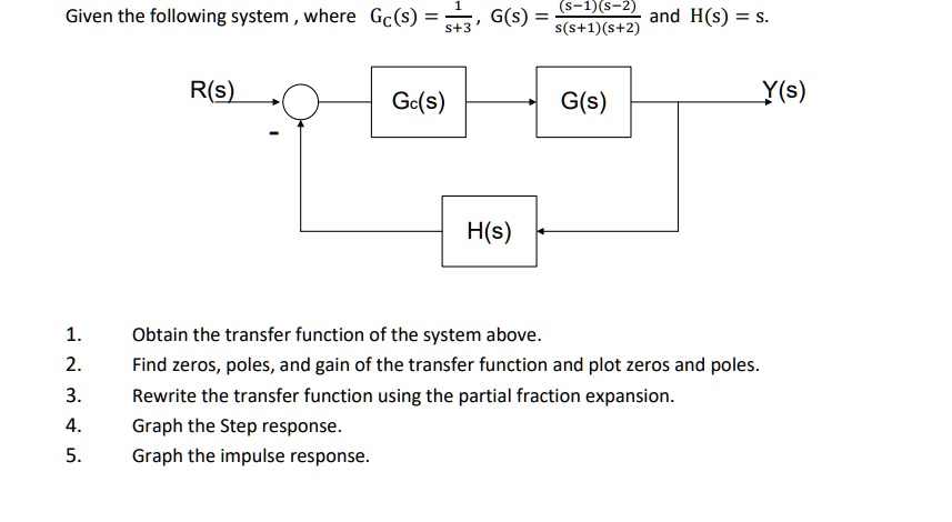 Solved Solve The Question And Plot The Step And Impulse Using Matlab Given The Following 3617