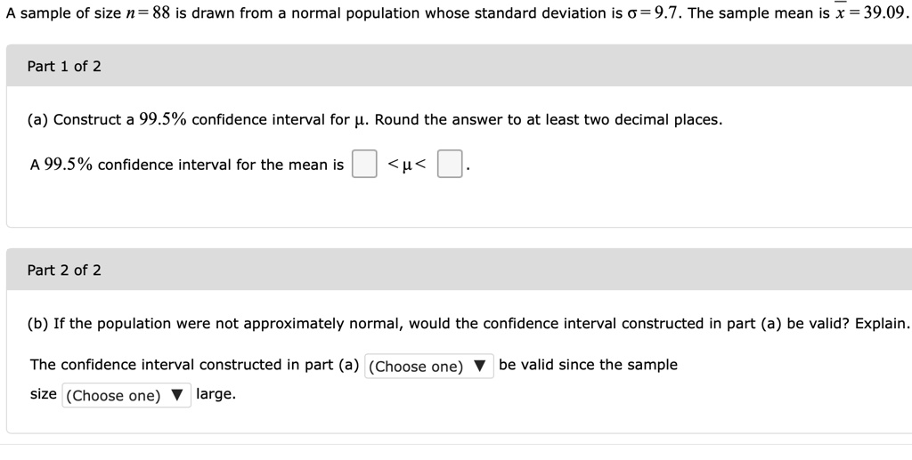 solved-a-sample-of-size-n-88-is-drawn-from-a-normal-population-whose