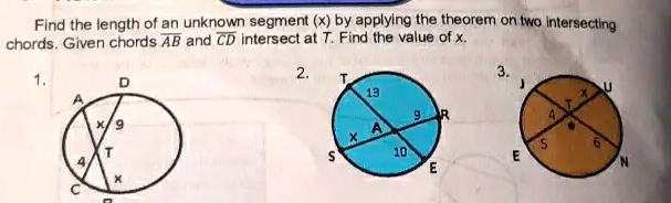 Find the length of an unknown segment (x) by applying the...