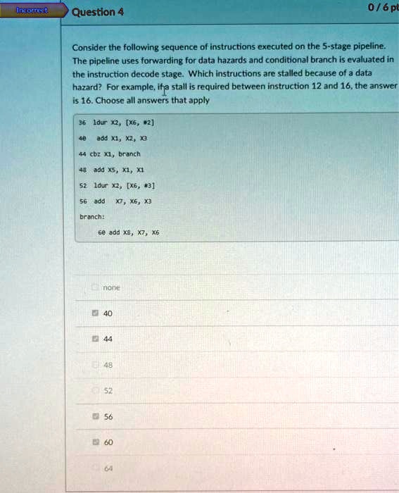 SOLVED: Texts: Please choose the correct answers. Will leave a like. Incorrect Question 0/6p ...