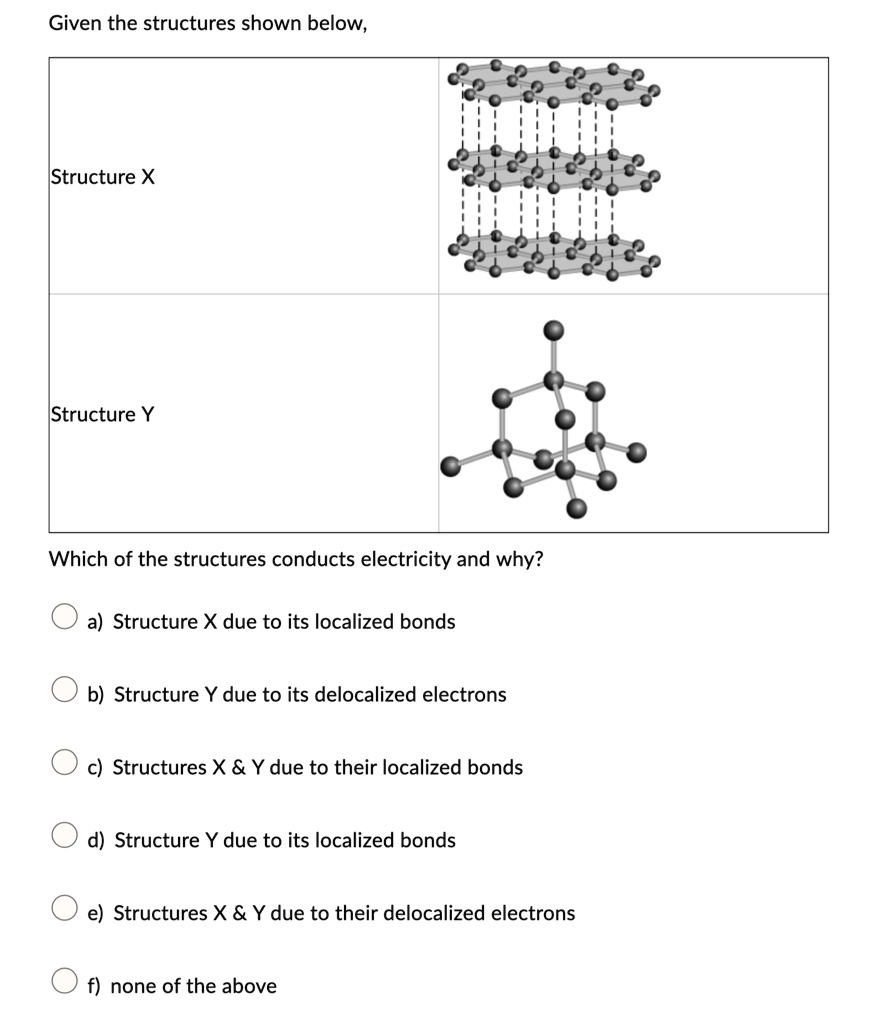 Given the structures shown below, Structure X Structure Y Which of the ...