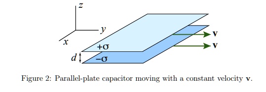 z y x +? d -? v v Figure 2: Parallel-plate capacitor moving with a ...