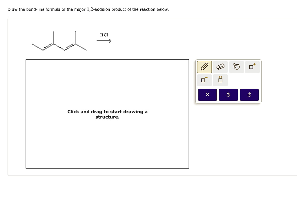 draw the bond line formula of the major 12 addition product of the ...