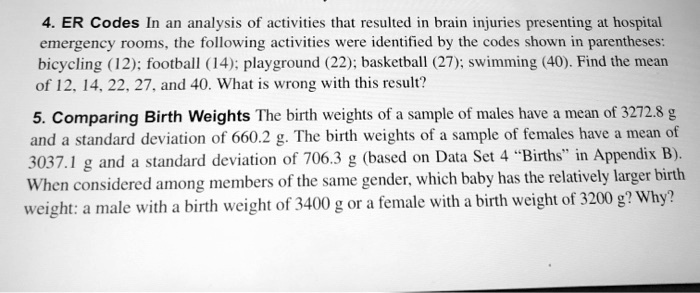 4. ER Codes In an analysis of activities that resulted in brain ...