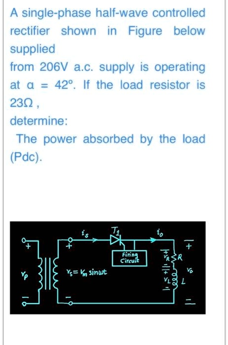 SOLVED: Texts: A single-phase half-wave controlled rectifier shown in Figure below is supplied ...