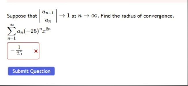 find the radius of convergence