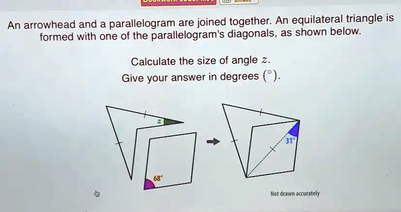An arrowhead and a parallelogram are joined together. An equilateral ...