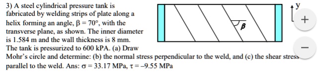 SOLVED: A steel cylindrical pressure tank is fabricated by welding ...